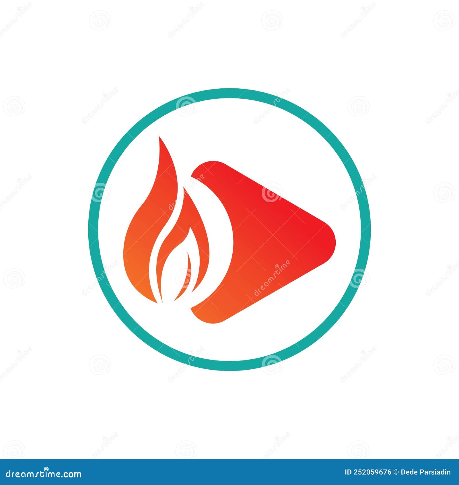 Fire and Play Button Logo Design Template Stock Vector - Illustration ...