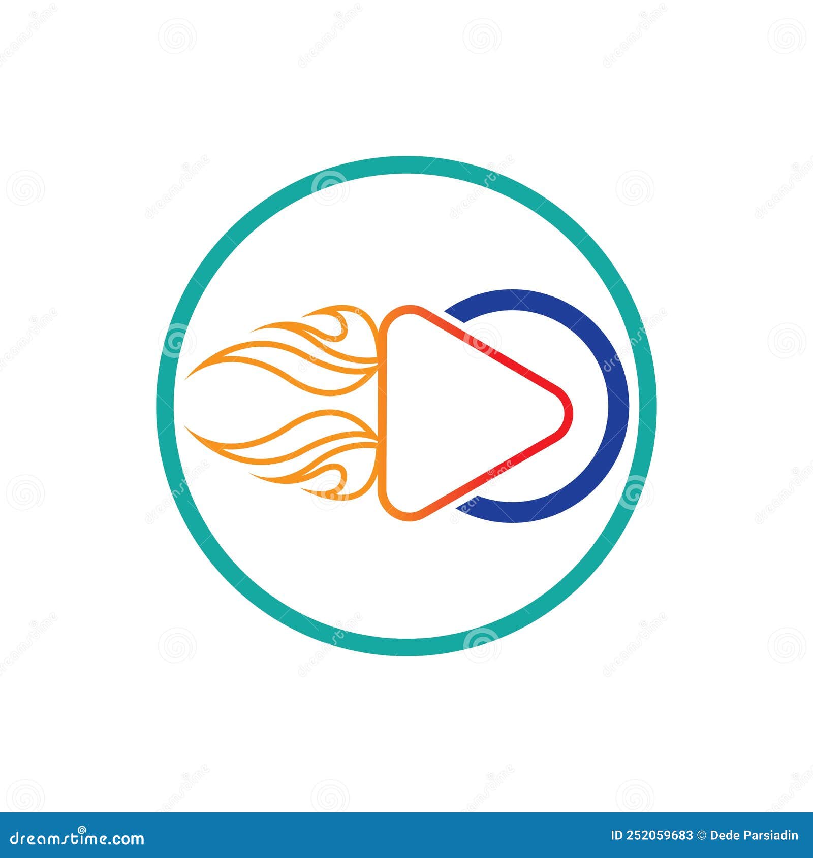 Fire and Play Button Logo Design Template Stock Vector - Illustration ...