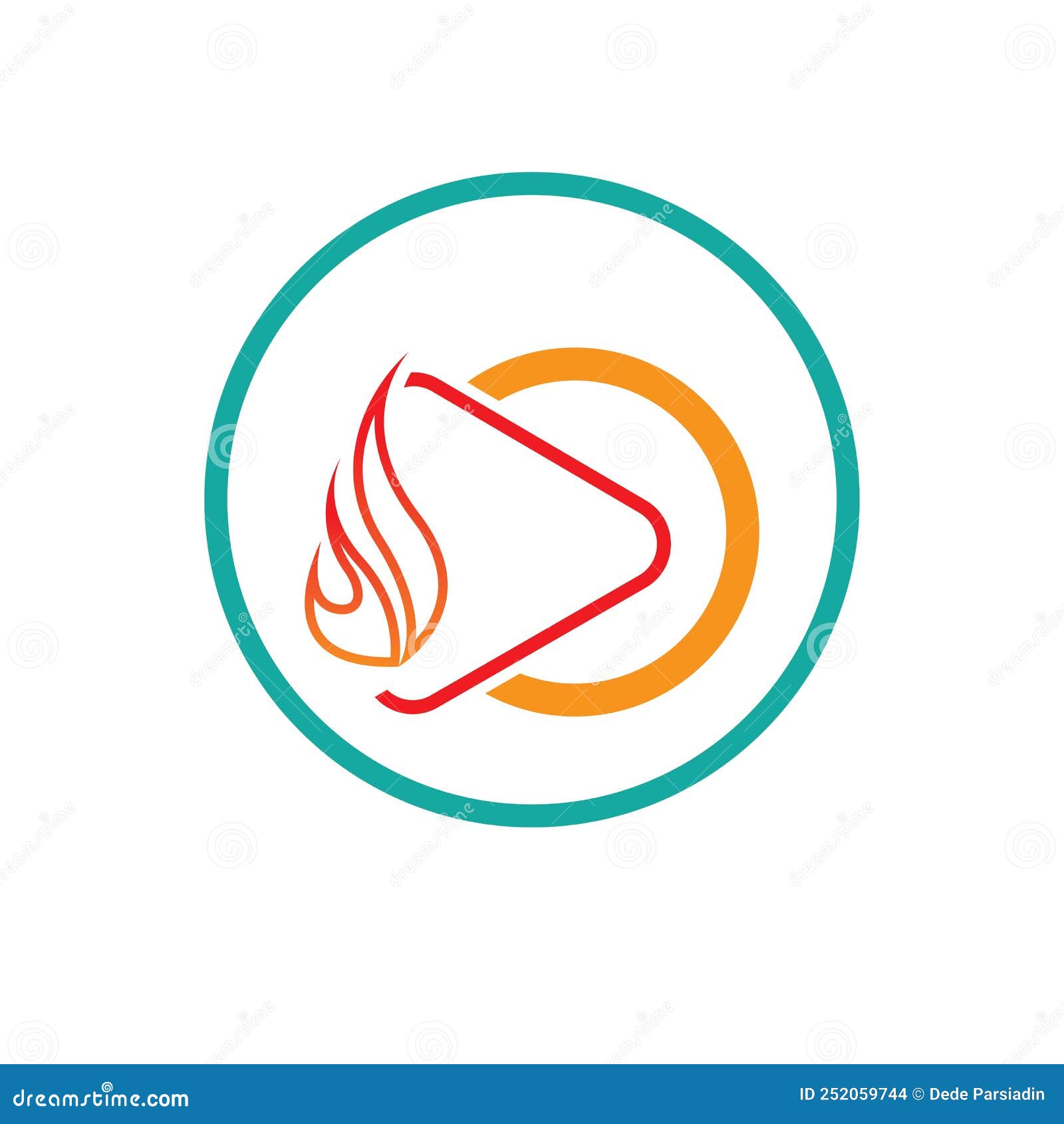 Fire and Play Button Logo Design Template Stock Vector - Illustration ...
