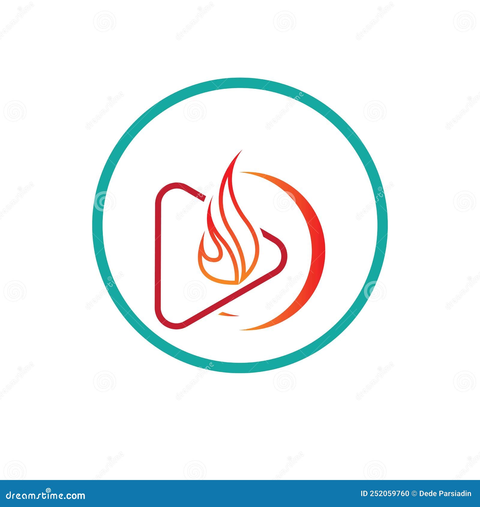Fire and Play Button Logo Design Template Stock Vector - Illustration ...