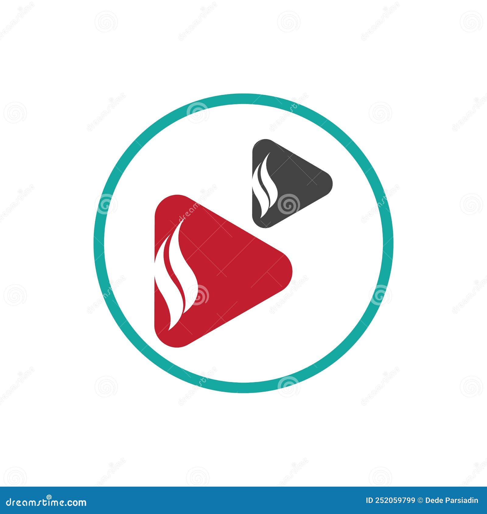 Fire and Play Button Logo Design Template Stock Vector - Illustration ...