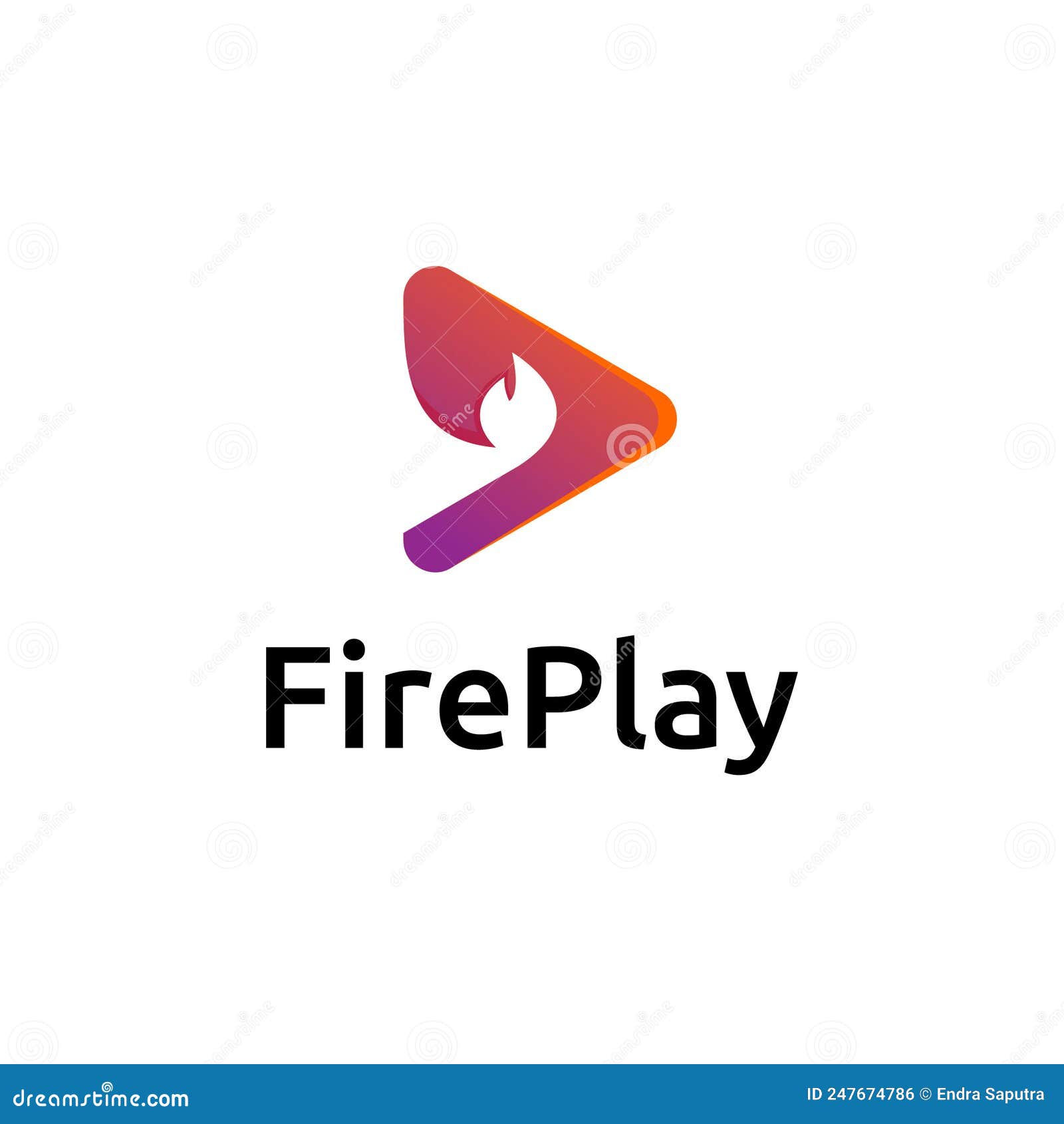 Fire Play Button Logo. Icon App Mobile Phone Stock Vector ...