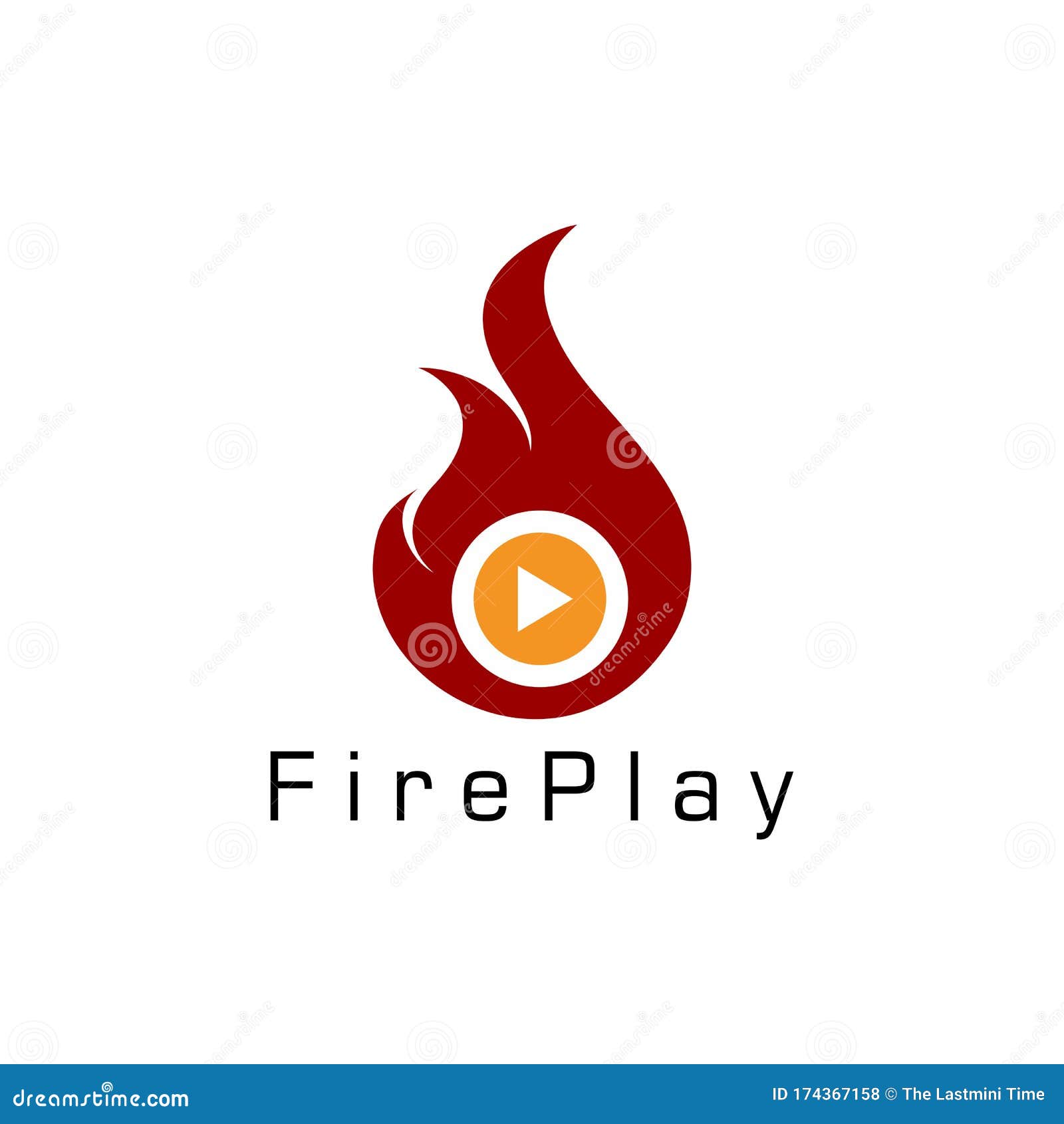 Fire play logo design stock vector. Illustration of heat - 174367158