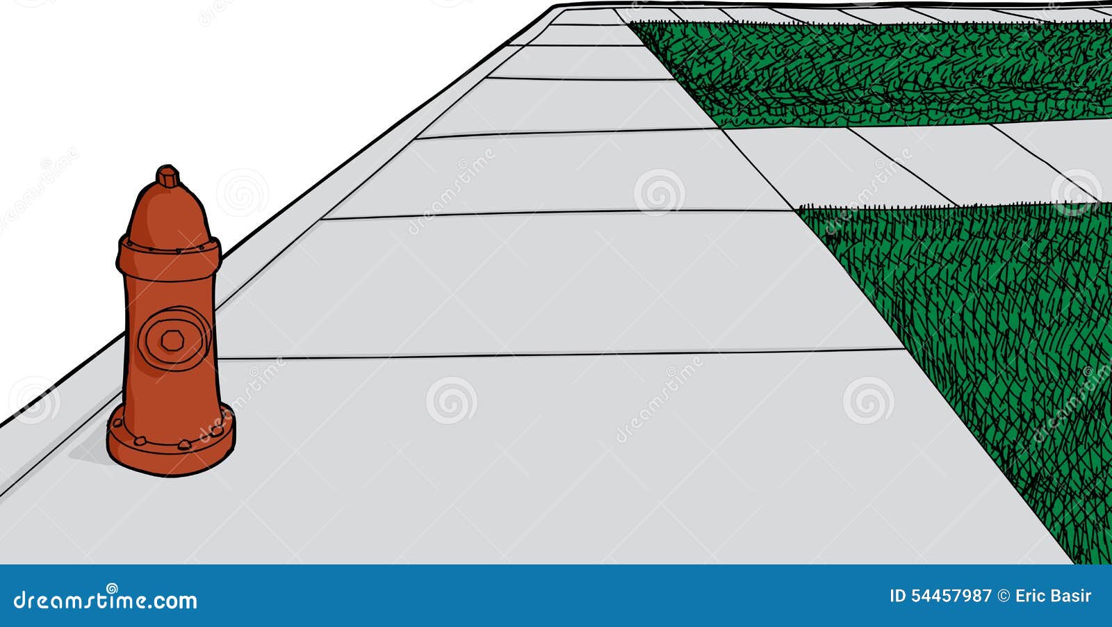 Fire Plug on Sidewalk stock illustration. Illustration of hand - 54457987