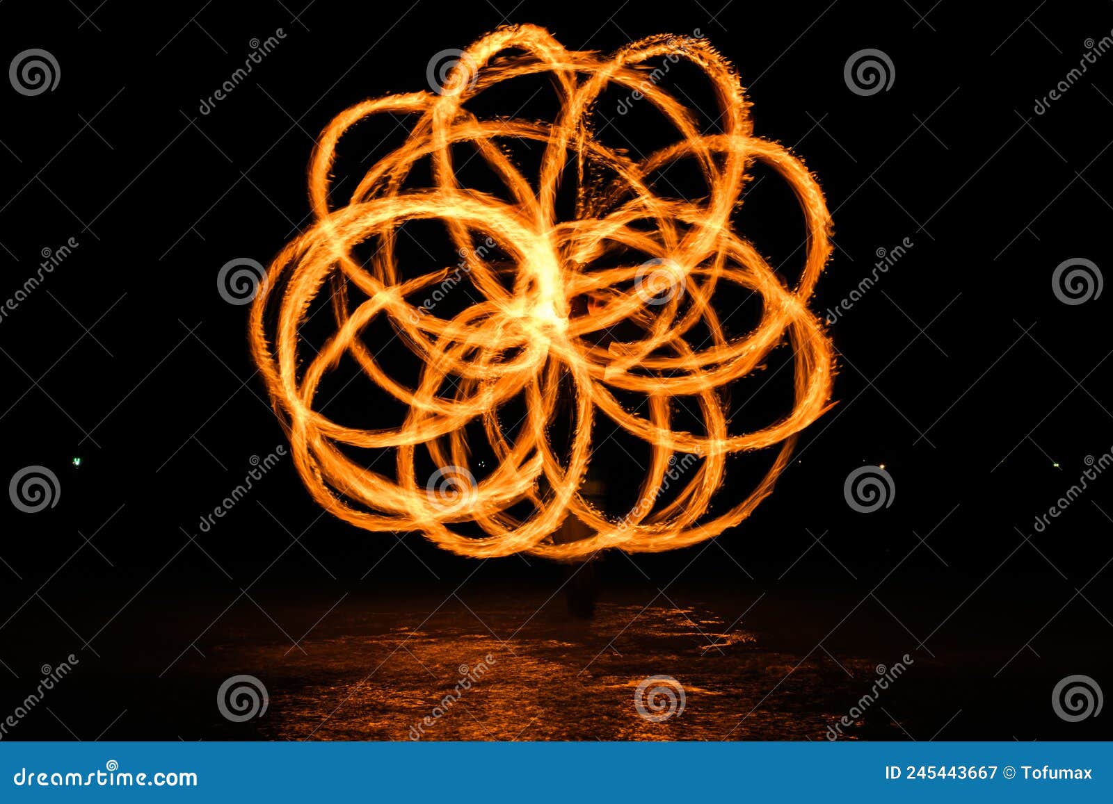 Fire poi show editorial photography. Image of perform - 245443667