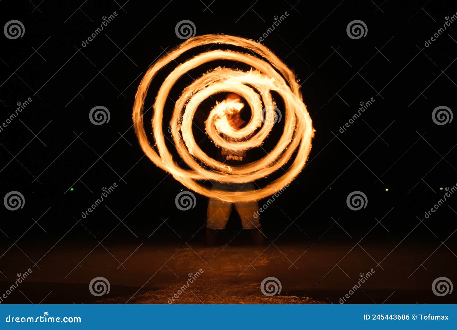 Fire poi show editorial photo. Image of burn, motion - 245443686