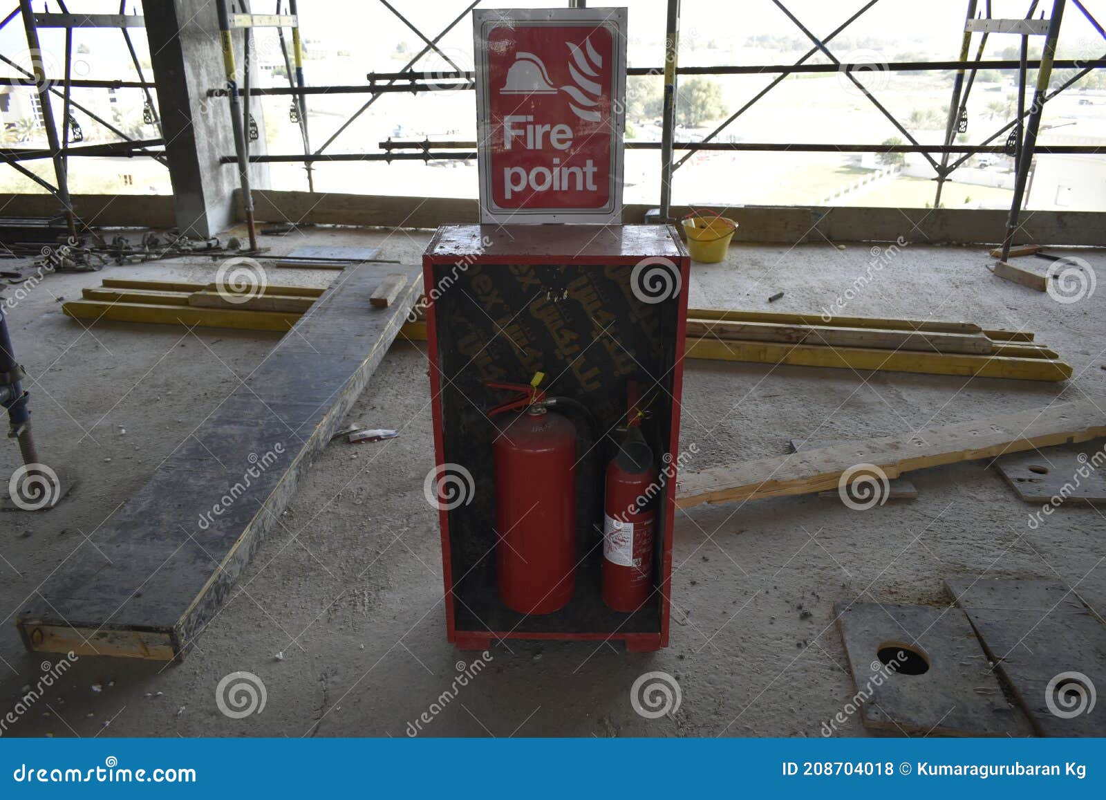 Fire Point with Fire Extinguishers in a New Civil Construction Site ...