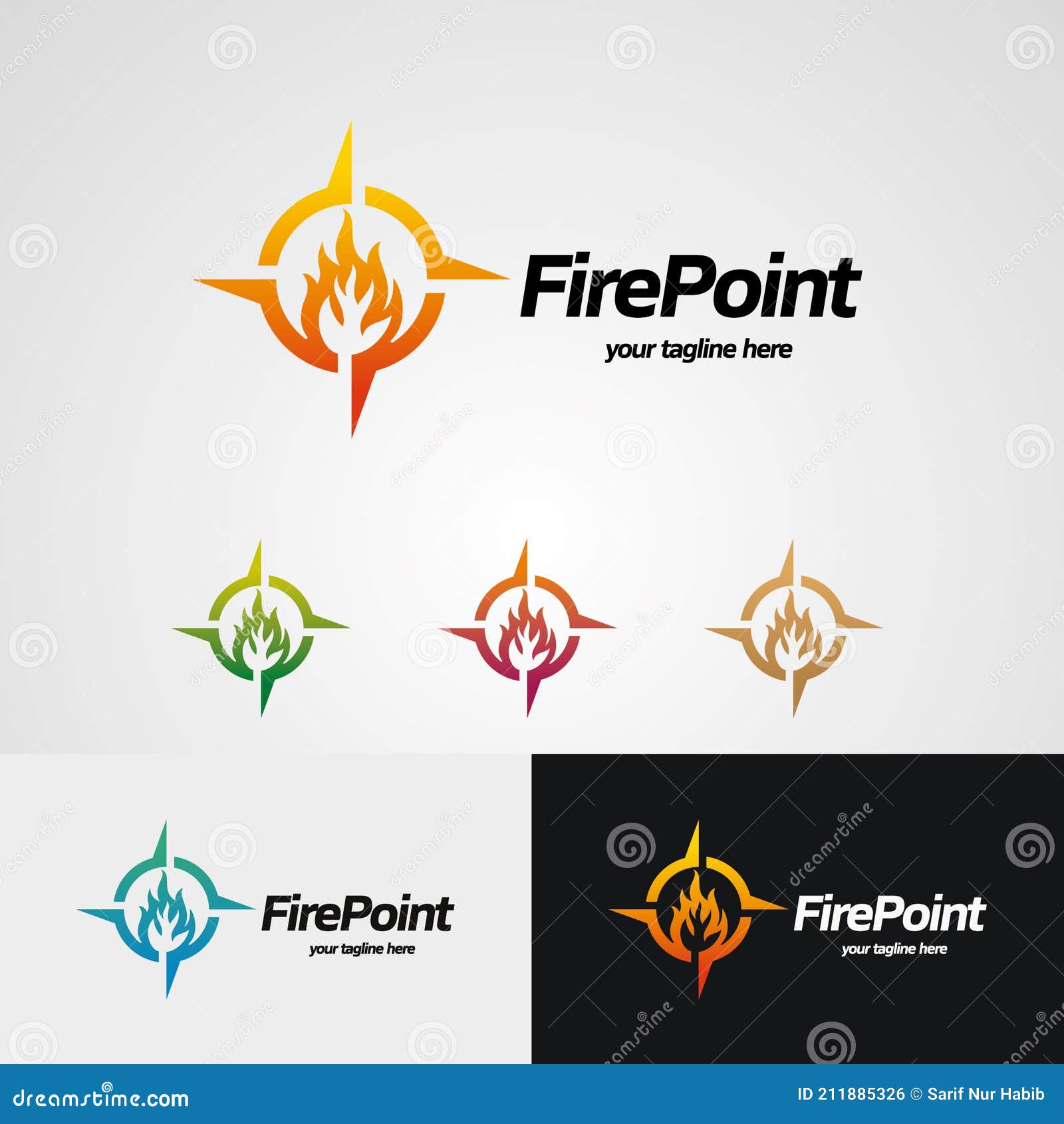 Fire Point Logo Designs Template Stock Vector - Illustration of ...