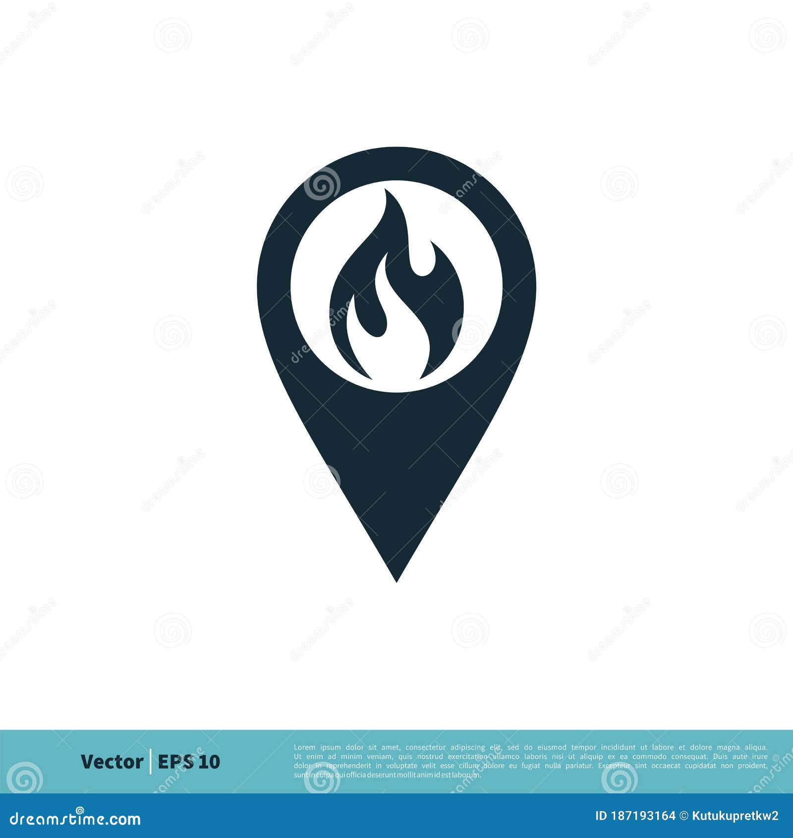 Fire Pointer / Pin Icon Vector Logo Template Illustration Design ...