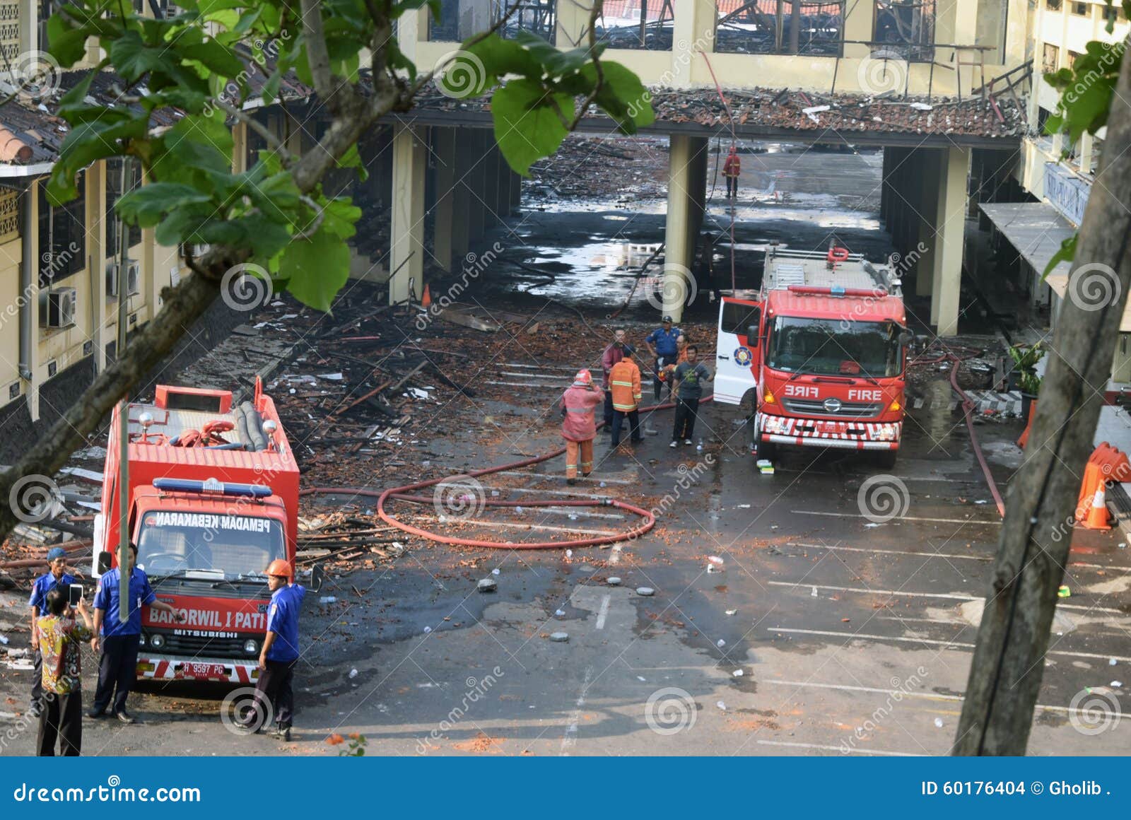 FIRE at Police Headquarters Editorial Stock Image - Image of department ...