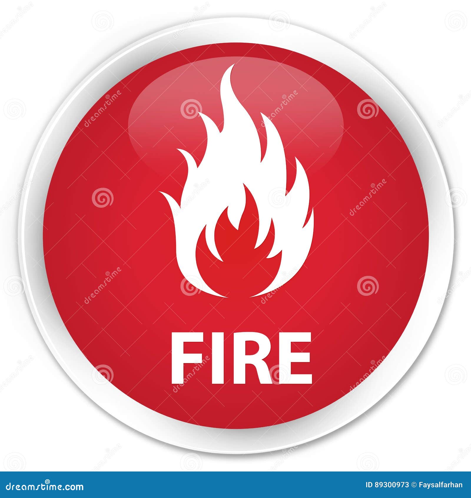 Fire Premium Red Round Button Stock Illustration - Illustration of heat ...