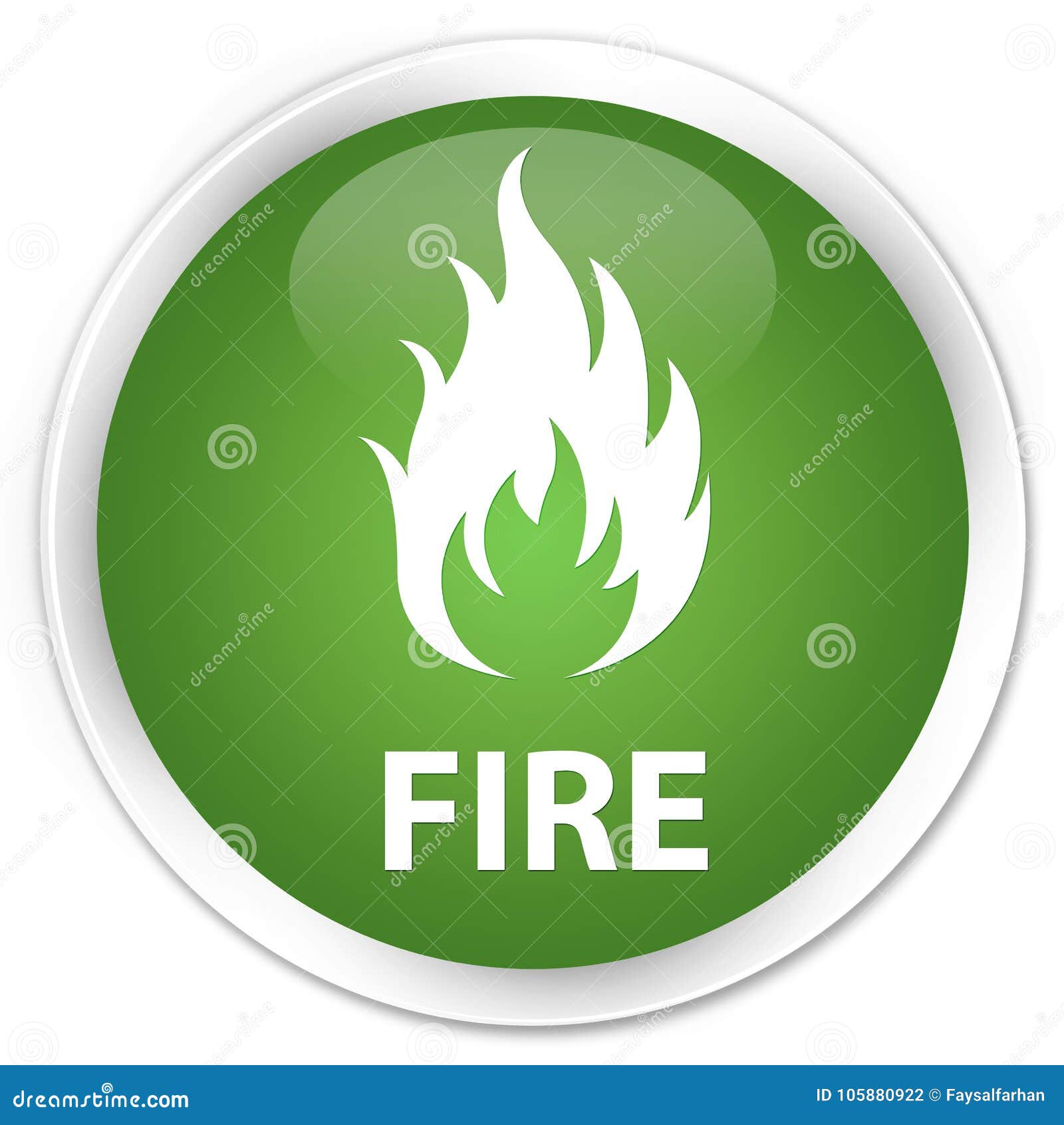 Fire Premium Soft Green Round Button Stock Illustration - Illustration ...