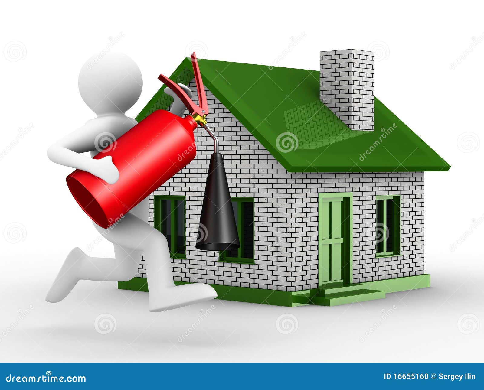 Fire-prevention Protection of House Stock Illustration - Illustration ...