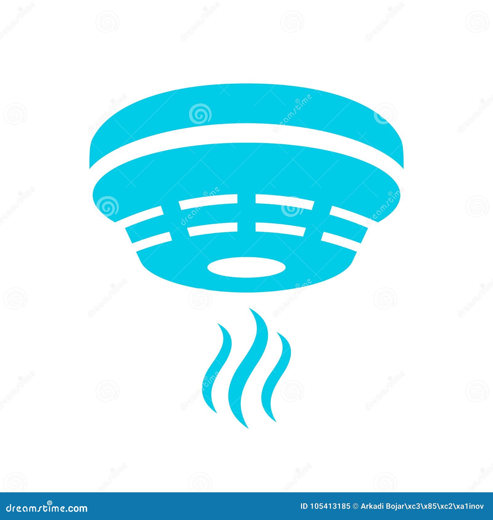 Fire Prevention Smoke Detector Symbol Stock Vector - Illustration of ...