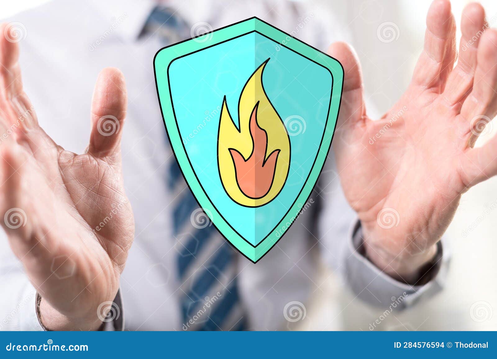 Concept of fire protection stock photo. Image of shield - 284576594