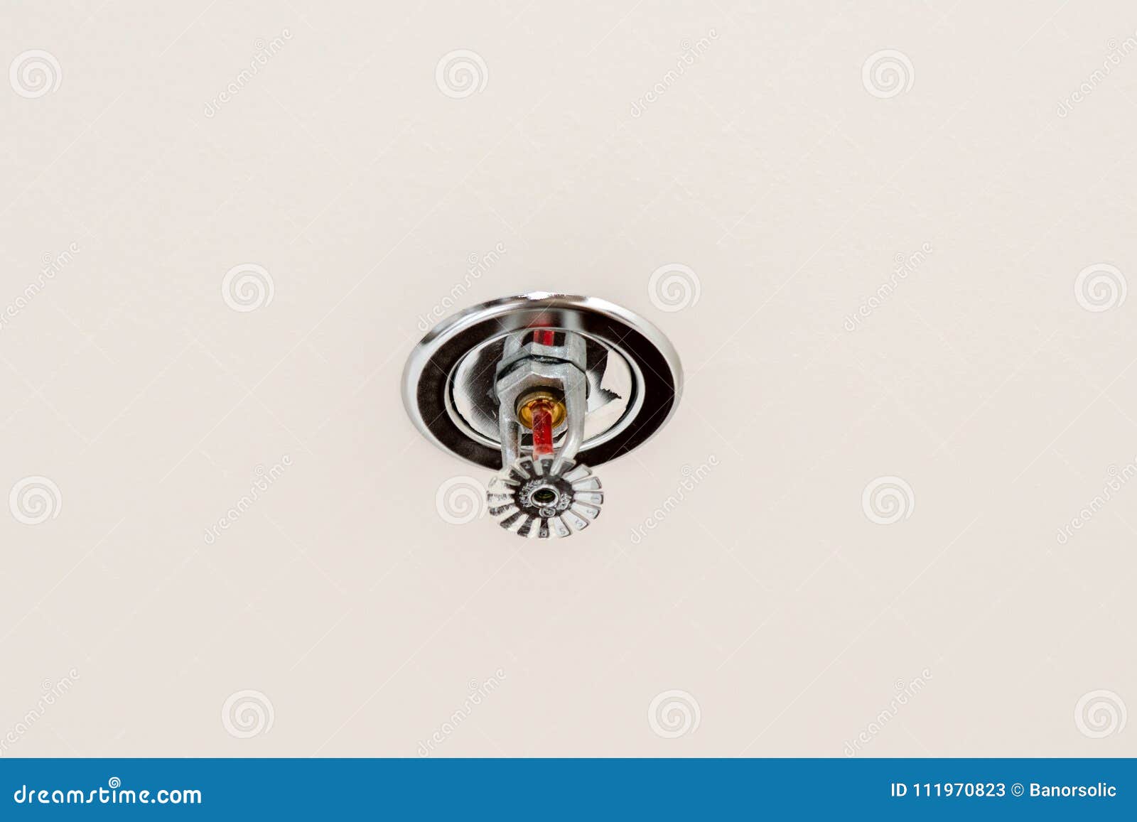 Fire Protection. Fire Sprinkler Head on Ceiling. Stock Image - Image of ...