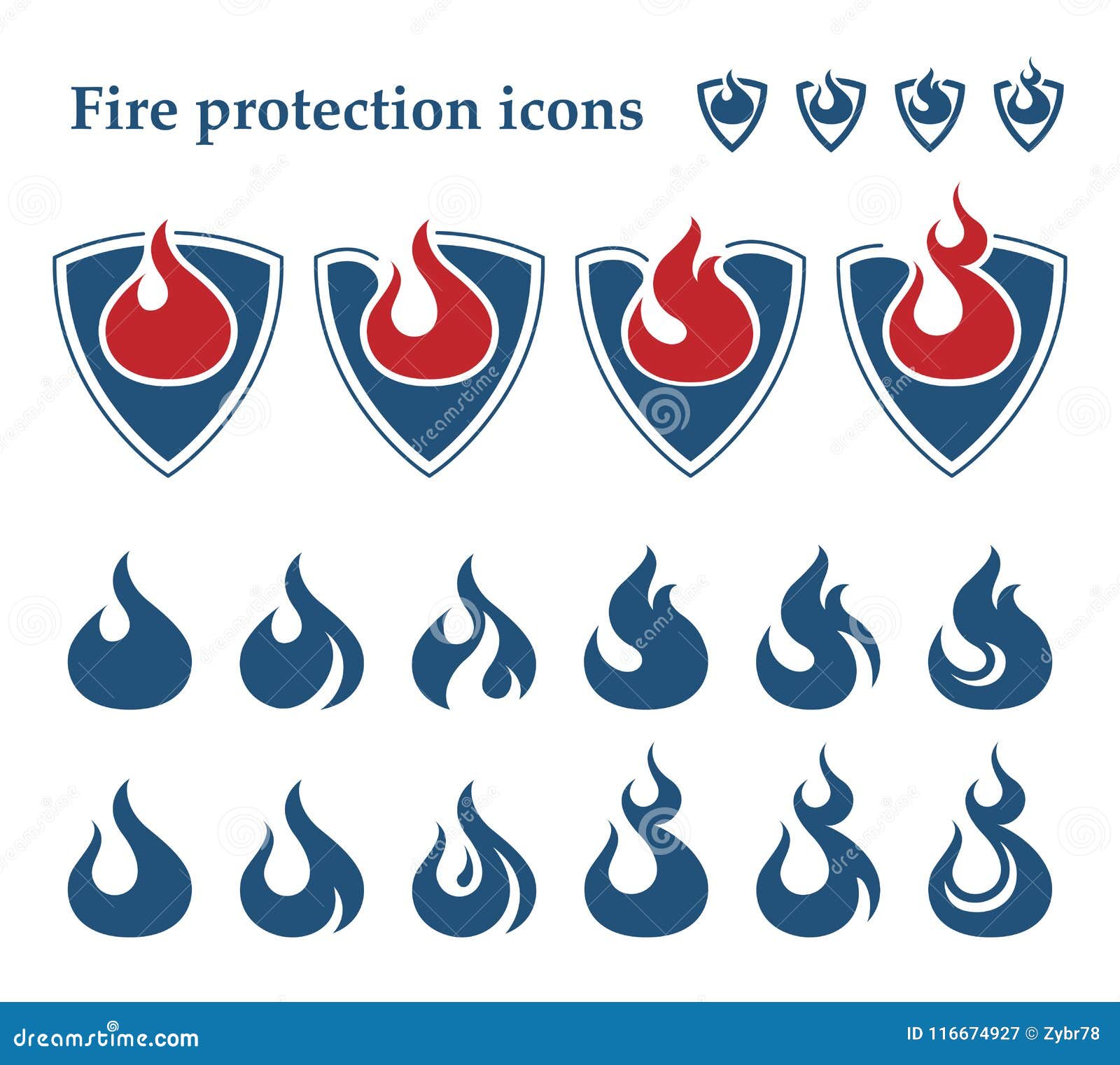 Fire protection icons stock vector. Illustration of isolated - 116674927