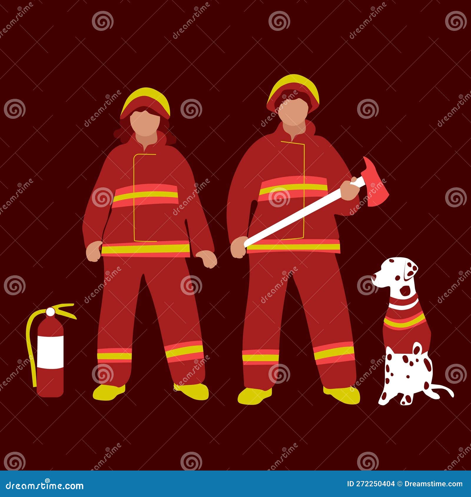 Fire Protection Items and Firefighter Dressed in Helmet and Protection ...