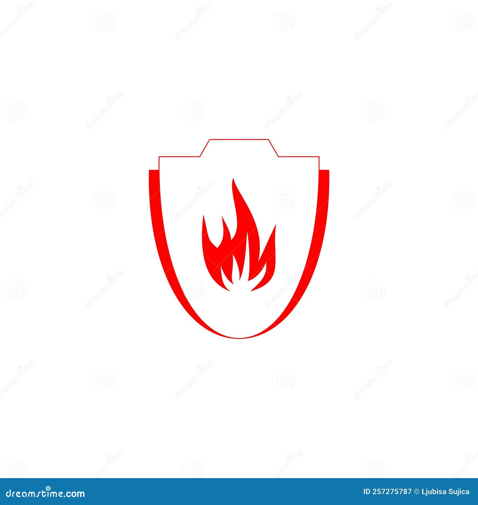 Fire Protection Shield Icon Isolated on White Background Stock Vector ...