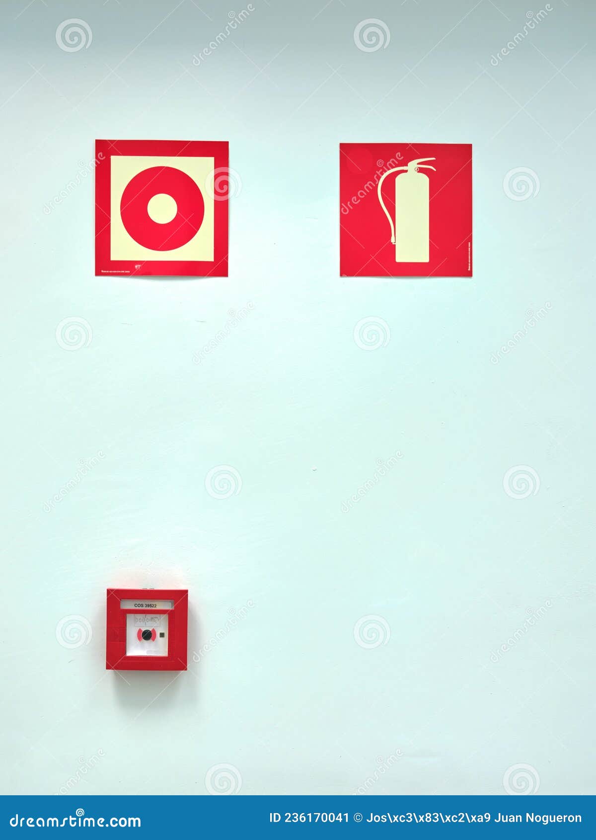 Fire Protection Signage in Public Building Stock Image - Image of ...