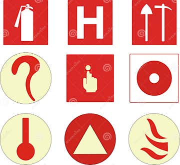 Fire protection symbols stock illustration. Illustration of disaster ...