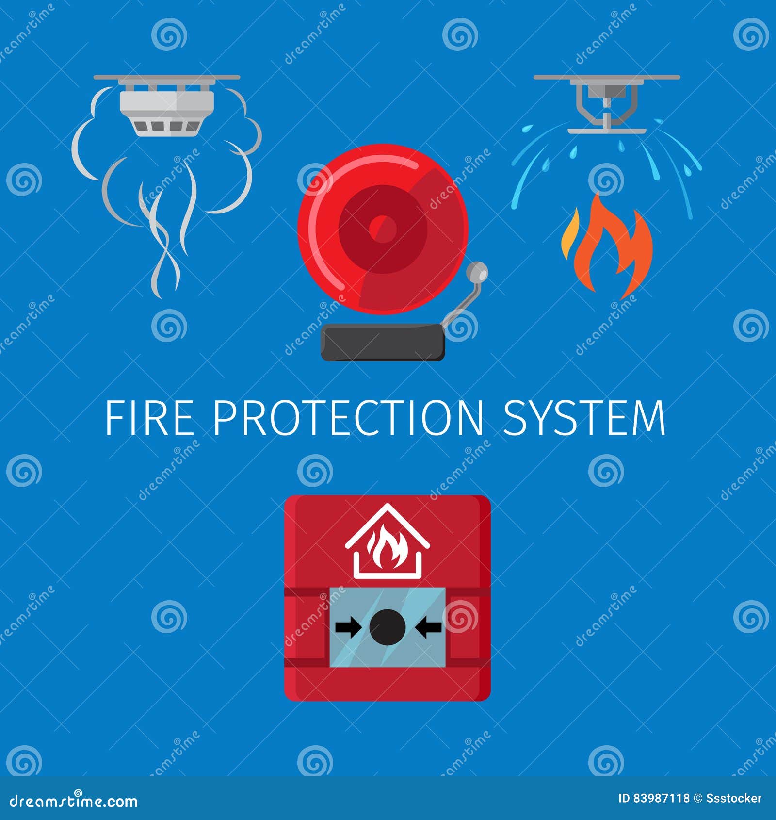 Fire protection system stock vector. Illustration of reminder - 83987118