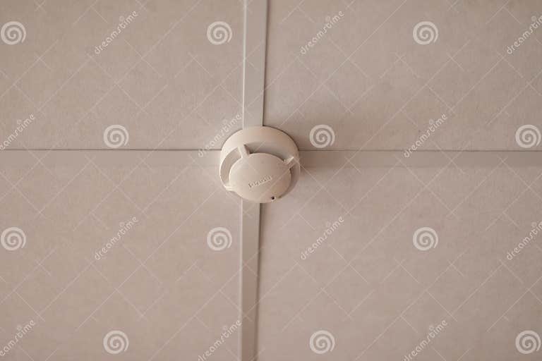 Fire Protection System on Ceiling. Smoke Detector Stock Photo - Image ...