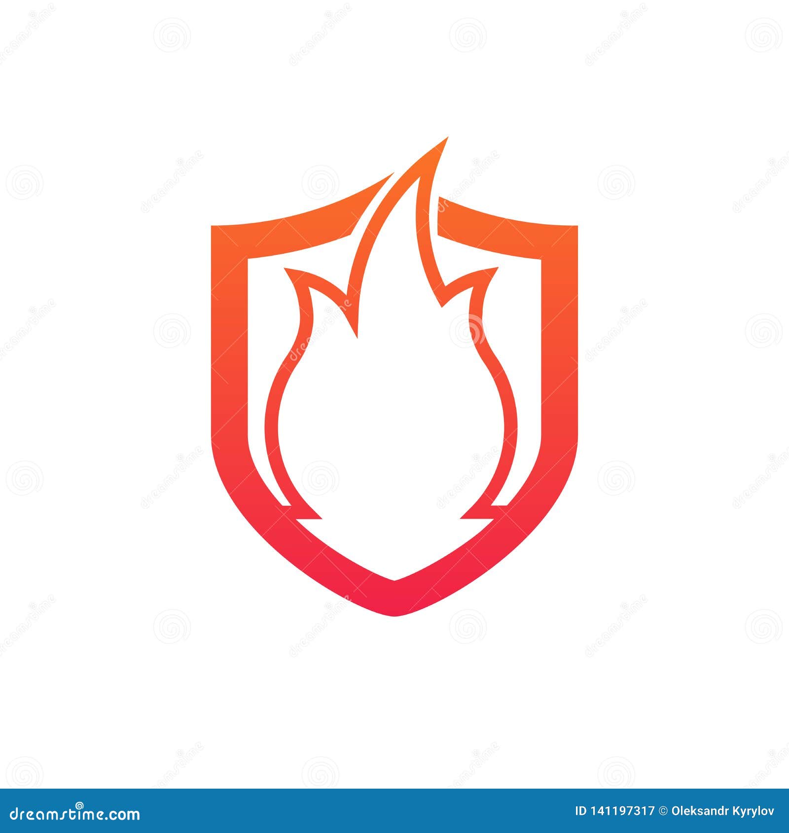 Fire Protection. Vector Fire Shield. Vector Shield Icon. Security Icon ...