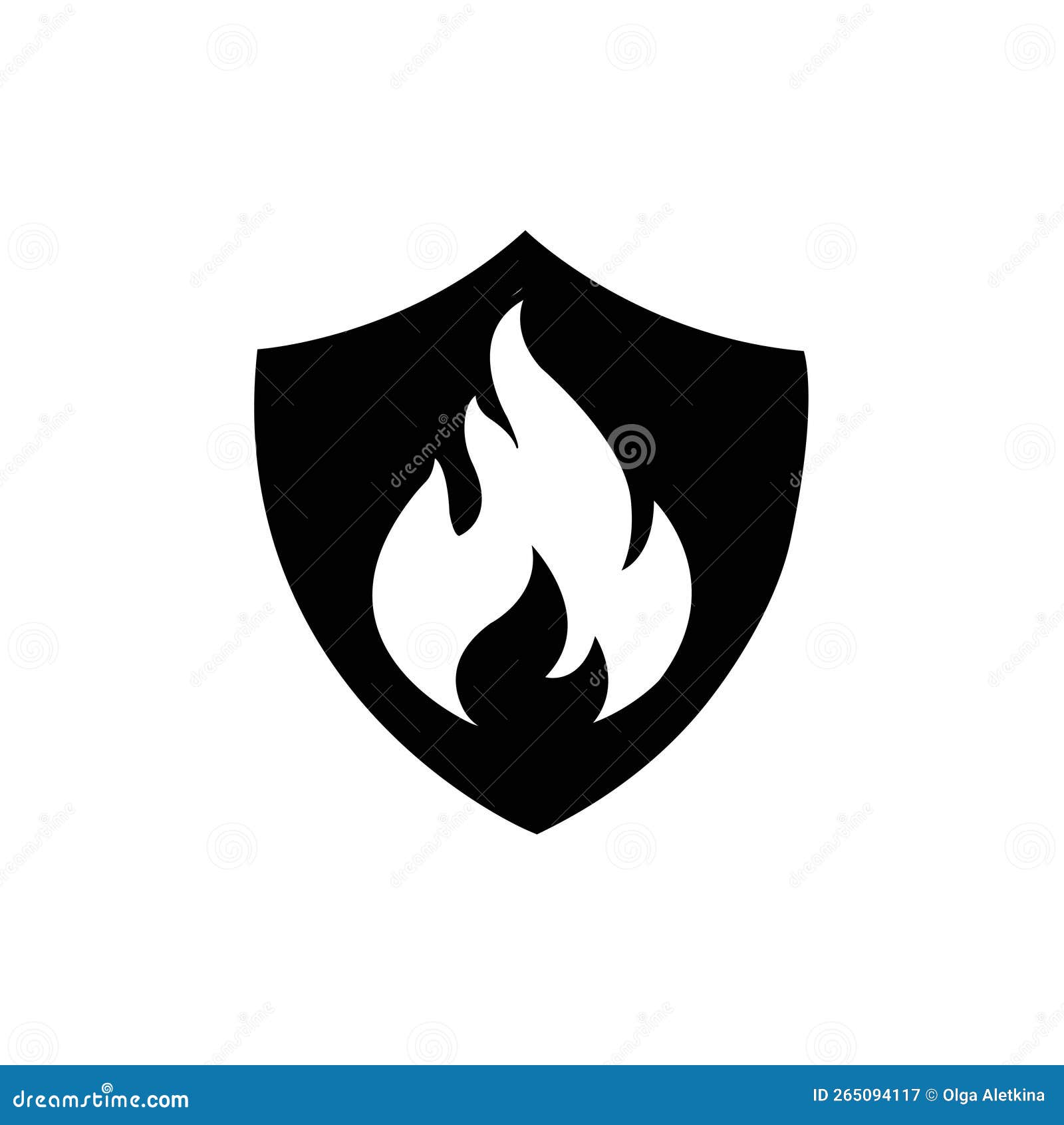 Fire Protection. Vector Fire Shield. Vector Shield Icon. Security ...