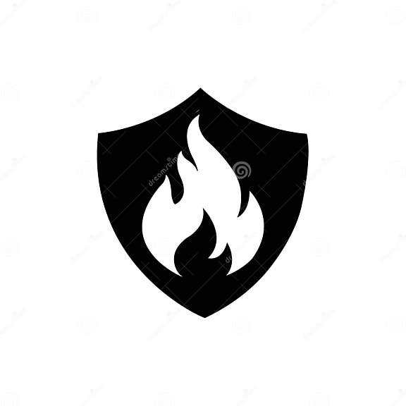Fire Protection. Vector Fire Shield. Vector Shield Icon. Security ...