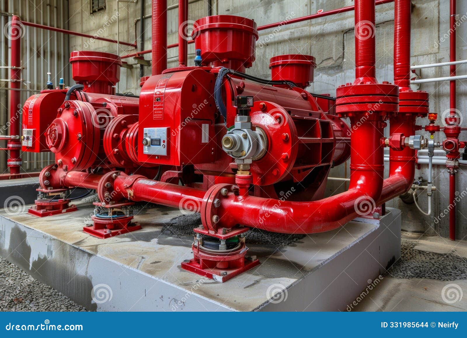 Fire Pump. Industrial Fire Pump Station Stock Photo - Image of ...