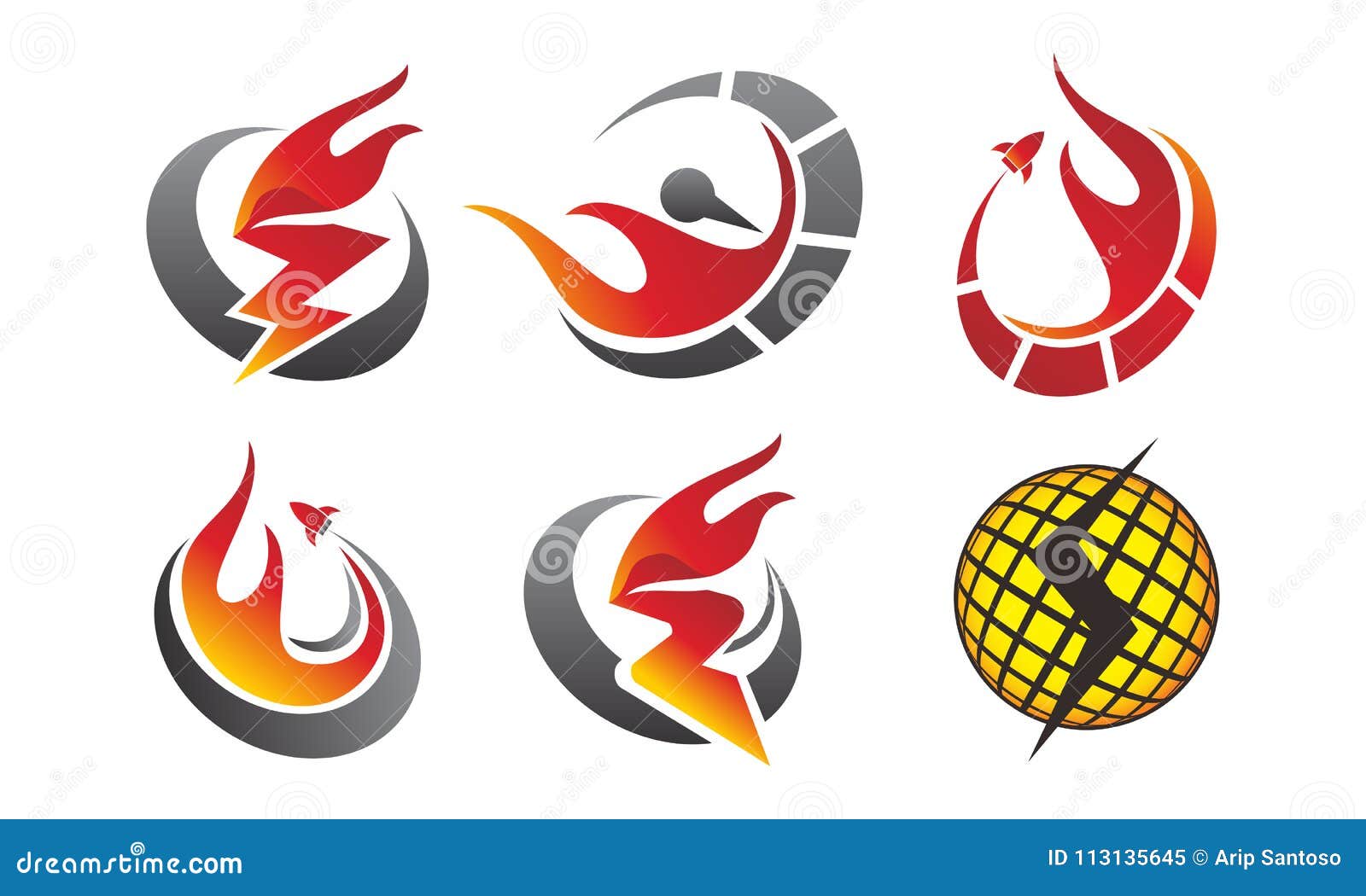 Fire Rapid Template Set stock vector. Illustration of acceleration ...