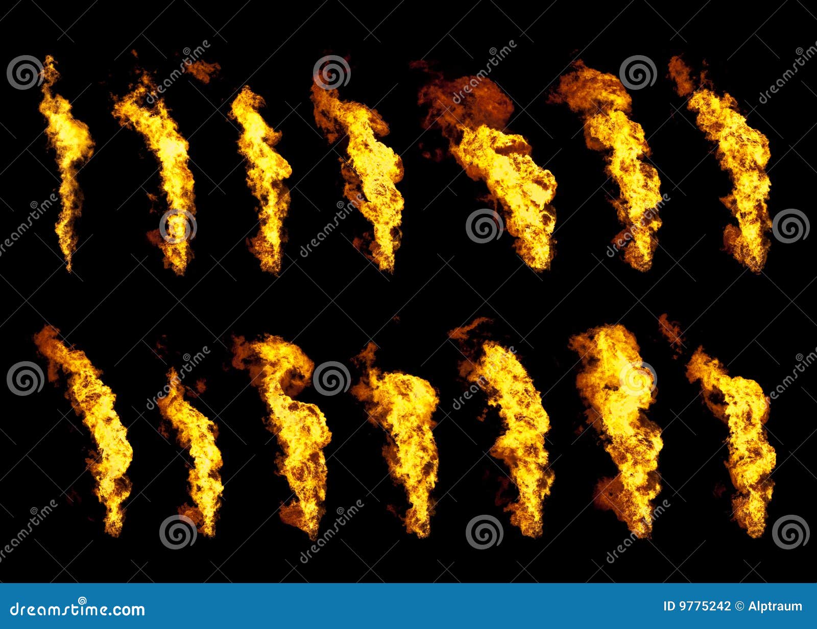 Fire - Real Flames 14 Isolated on Black Stock Photo - Image of black ...