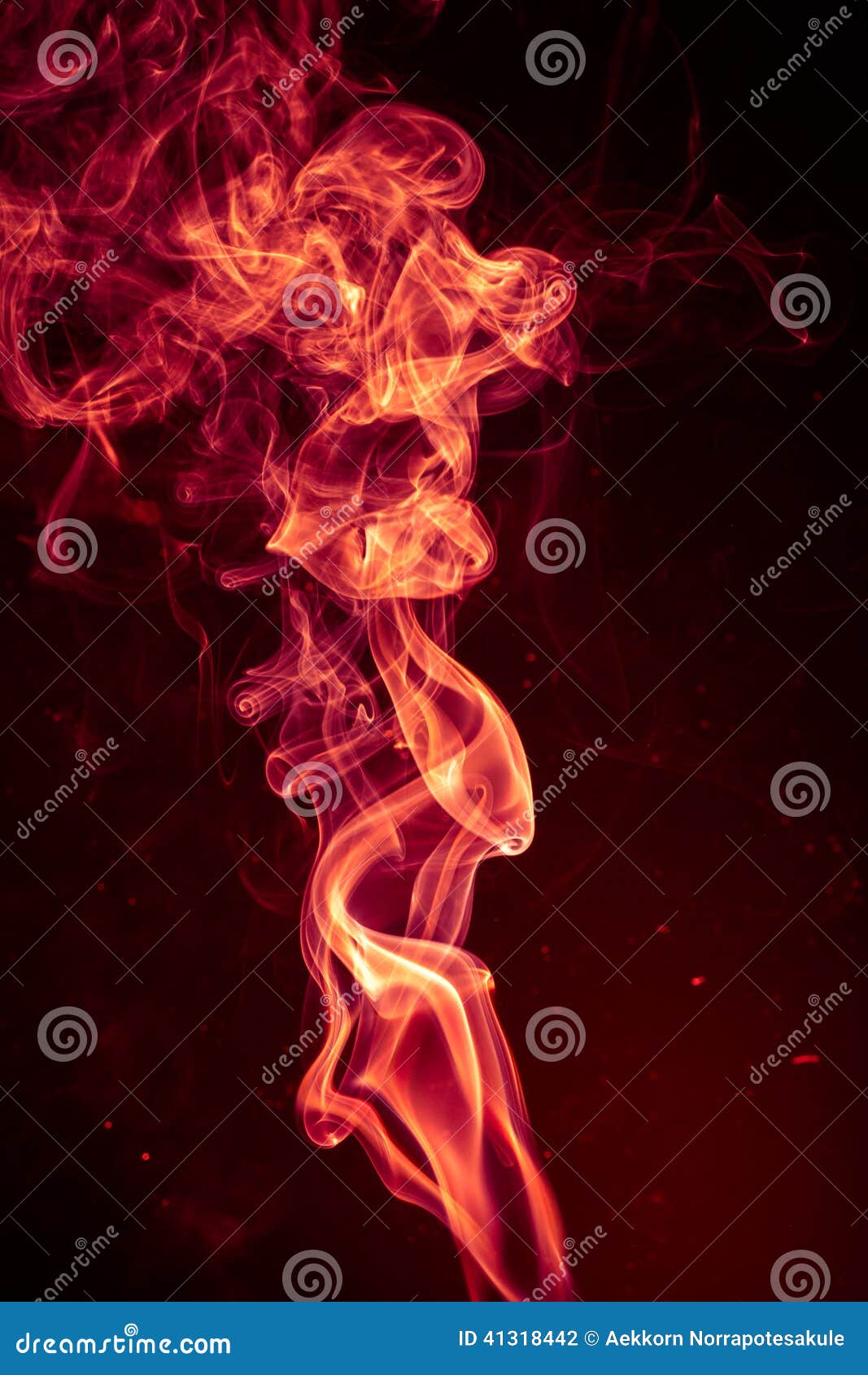 Fire Red Abstract Smoke Design on Black Background Stock Photo - Image ...
