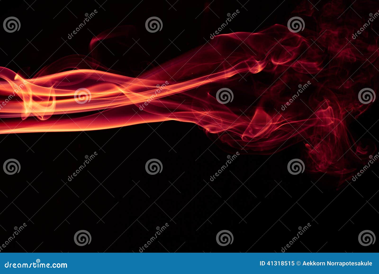 Fire Red Abstract Smoke Design on Black Background Stock Image - Image ...
