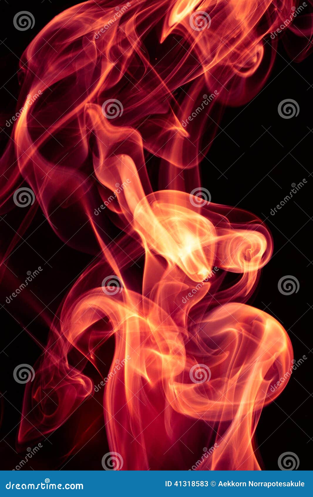Fire Red Abstract Smoke Design on Black Background Stock Image - Image ...