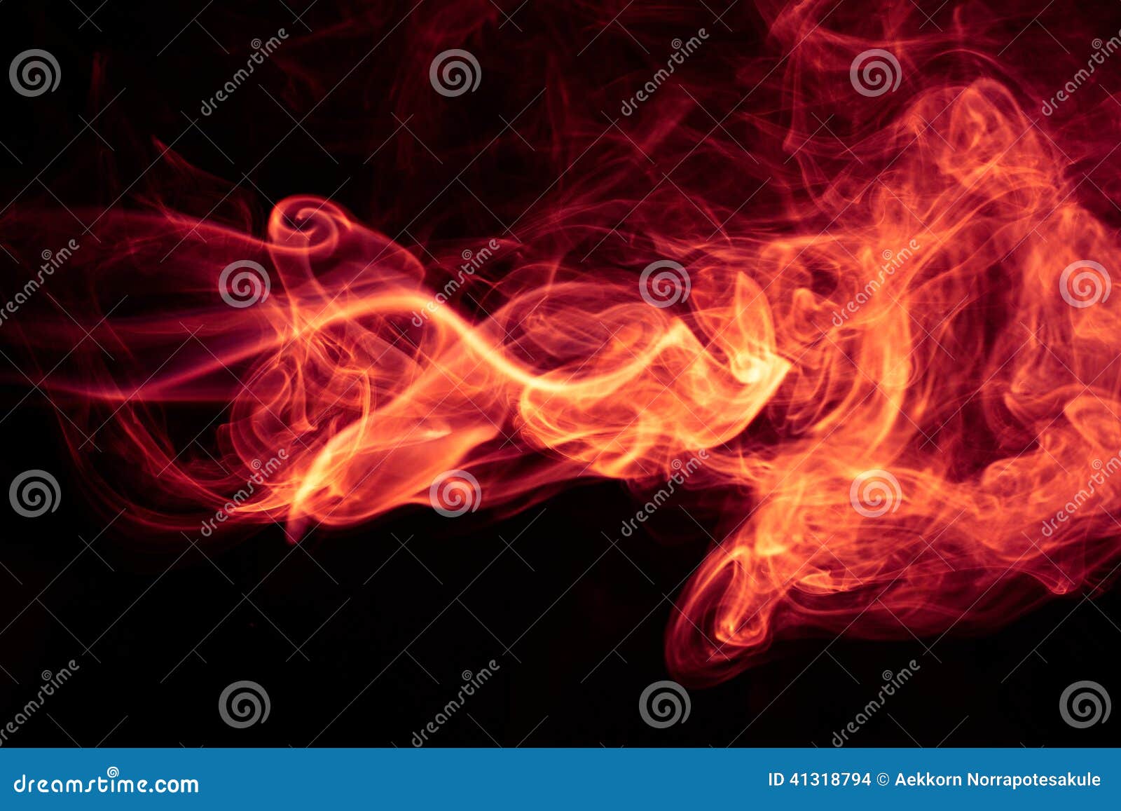 Fire Red Abstract Smoke Design on Black Background Stock Photo - Image ...