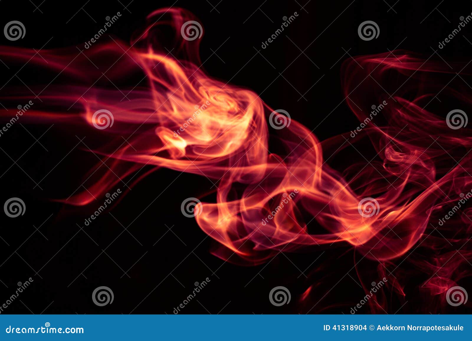 Fire Red Abstract Smoke Design on Black Background Stock Photo - Image ...
