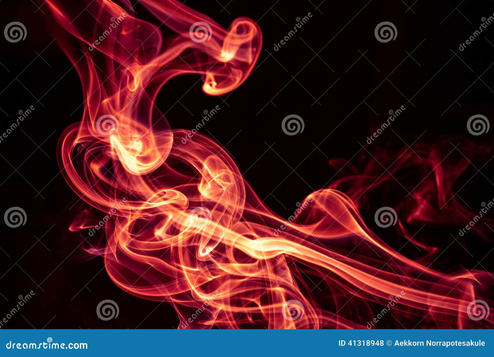 Fire Red Abstract Smoke Design on Black Background Stock Photo - Image ...