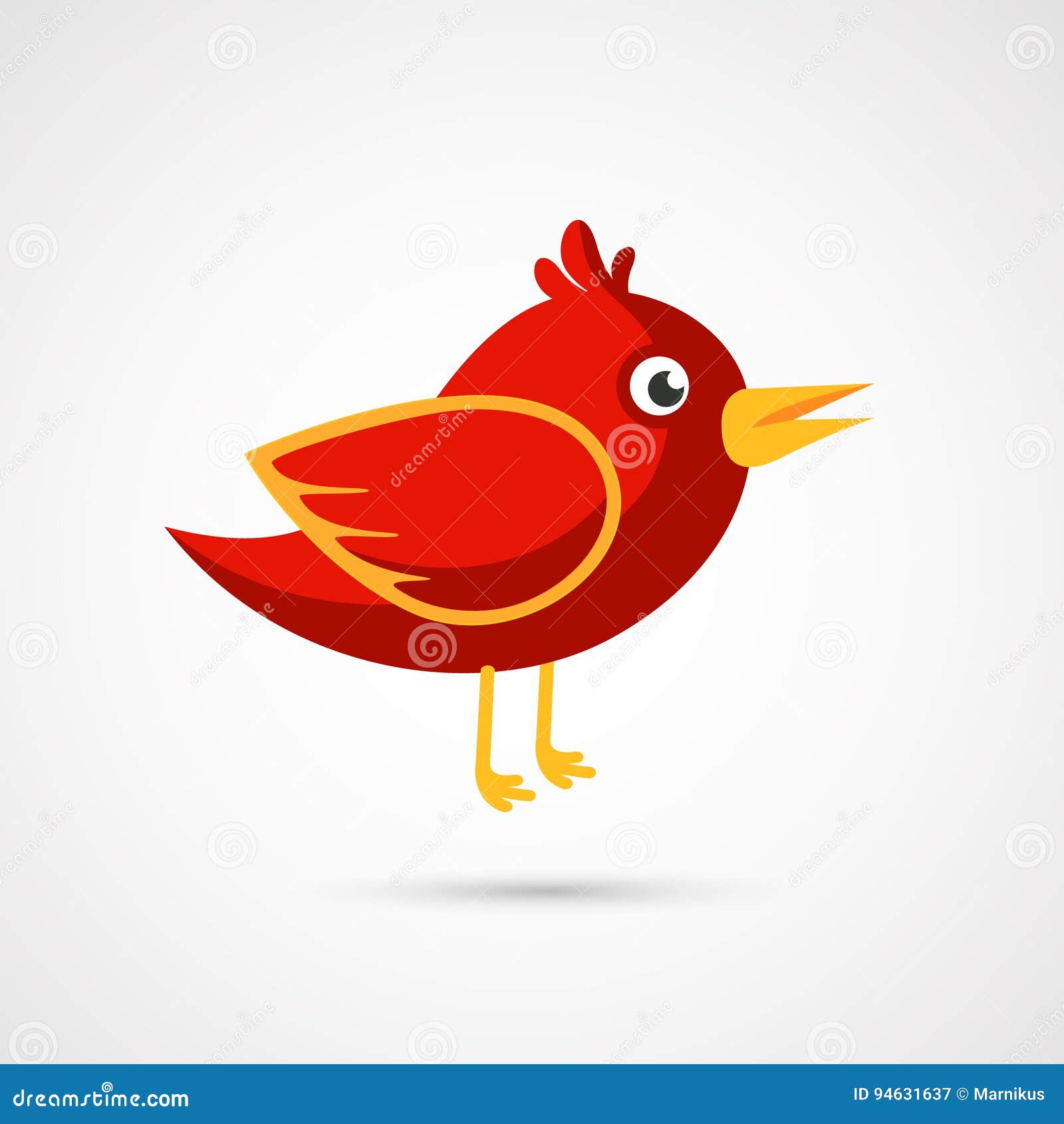 Fire Red bird icon. stock vector. Illustration of bird - 94631637