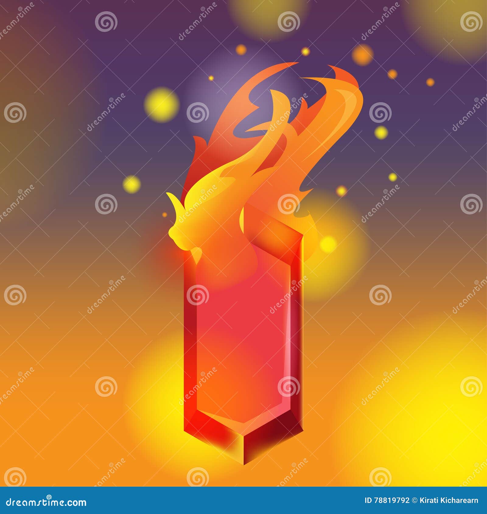 Fire Red Crystal Glitter Stone Vector Stock Illustration - Illustration ...