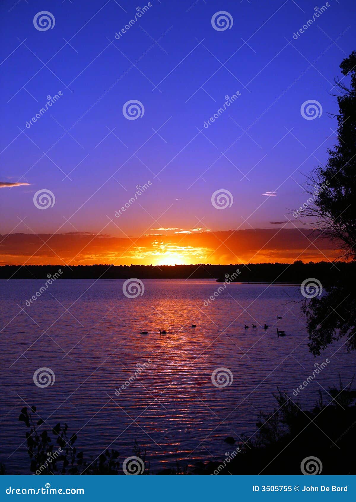 Fire Red Sunrise and a Lake Stock Image - Image of north, cheery: 3505755