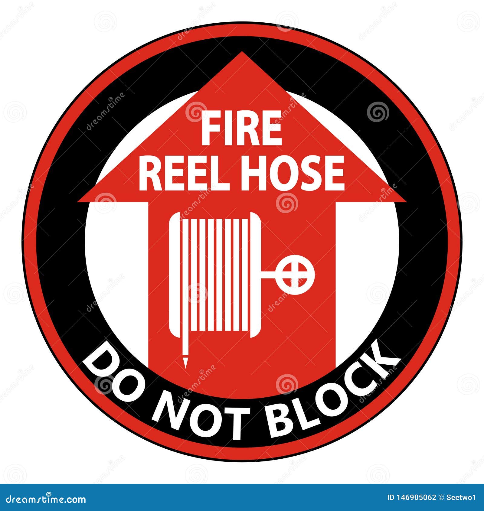 Fire Reel Hose Do Not Block Sign on White Background,Vector ...