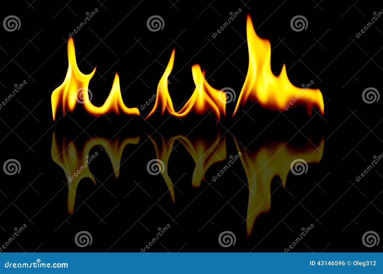 Fire with reflection stock photo. Image of fantasy, fire - 43146596