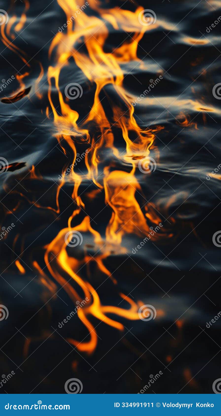 Fire Reflections on Water Surface, Abstract Art. Nature and Contrast ...