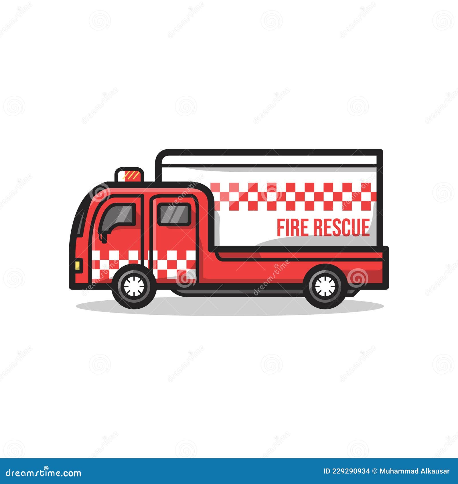 Fire Rescue Department Vehicle in Unique Minimalist Line Art ...