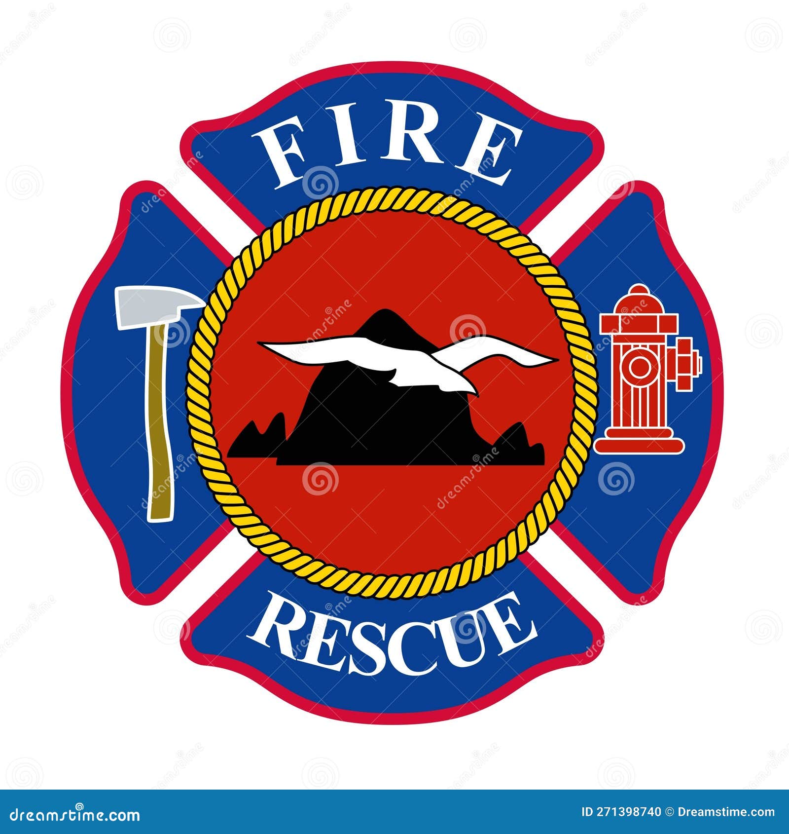 Fire Rescue Emblem Logo Vector Illustration Stock Vector - Illustration ...