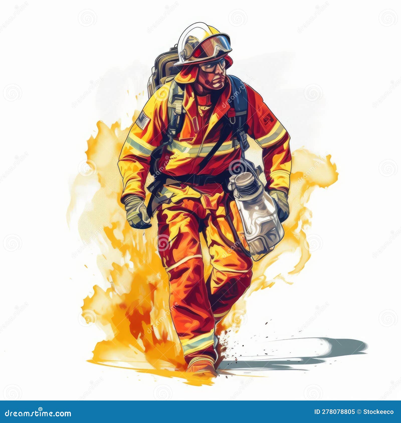 Fire Rescue Illustration on White Background Stock Illustration ...