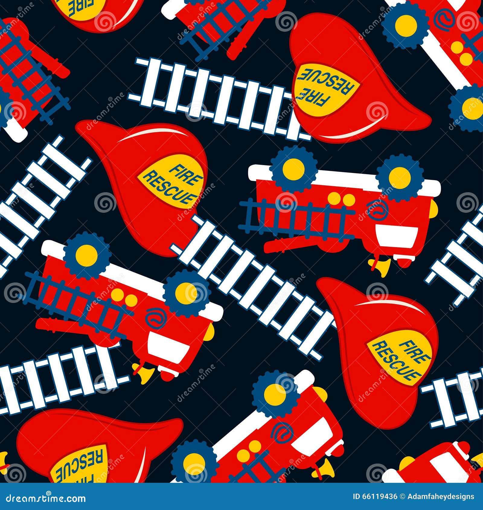 Fire Rescue Vehicles Or Fire Engine Truck Van Vector Illustration, Flat ...