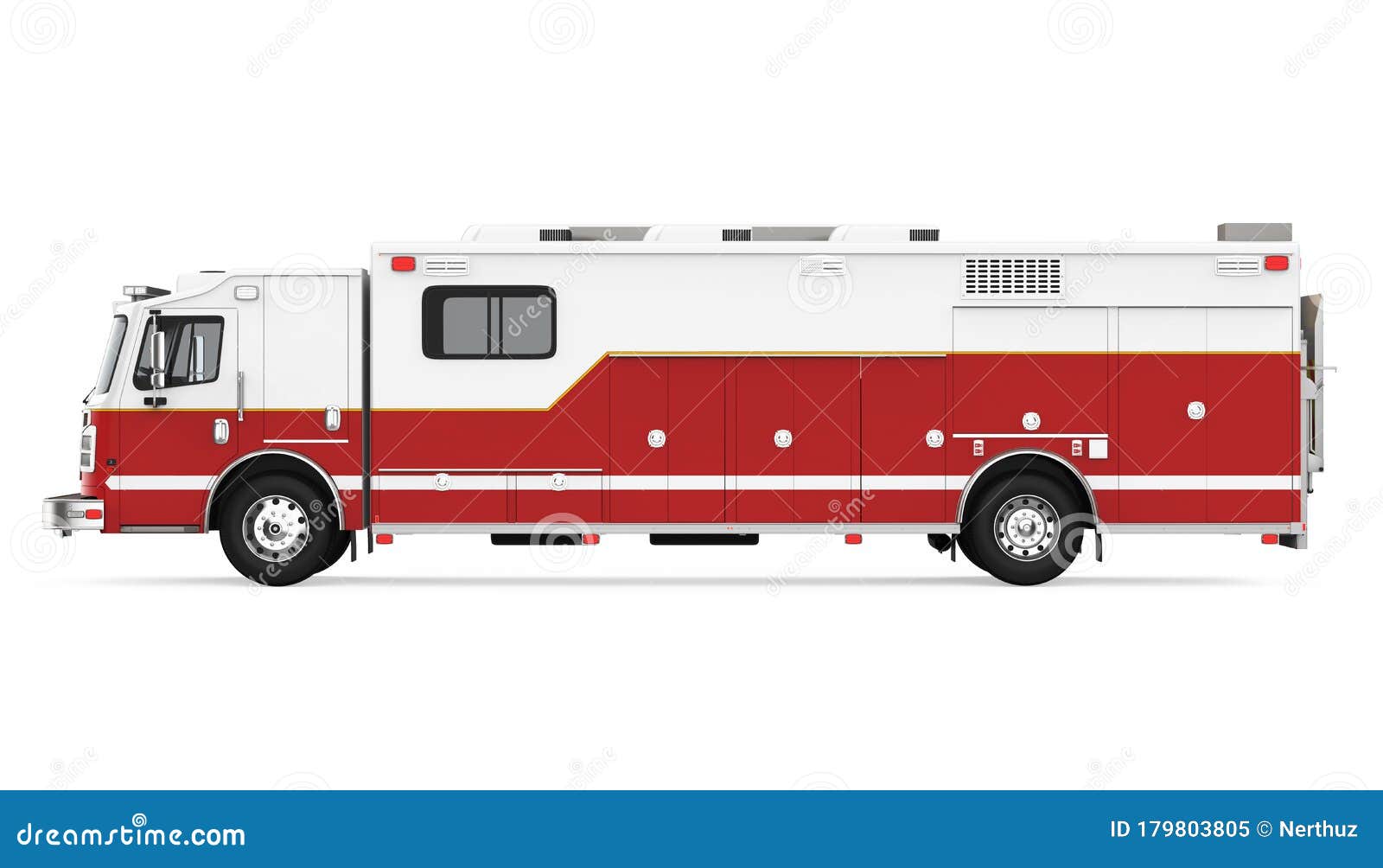 Fire Rescue Truck Isolated stock illustration. Illustration of render ...